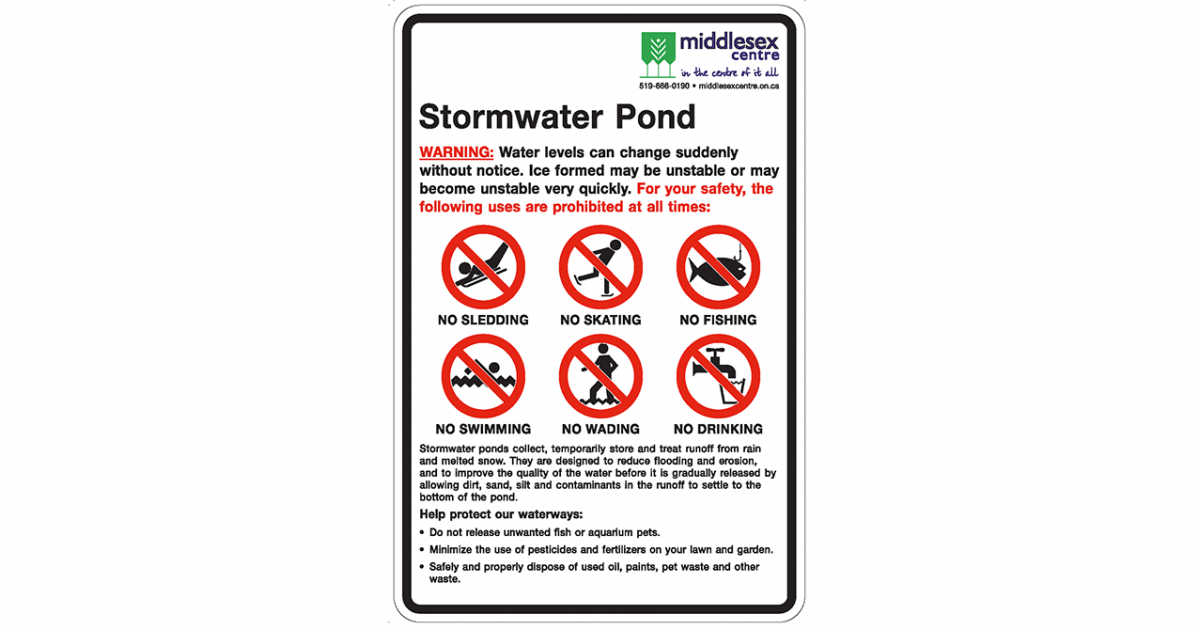 Stormwater Management Ponds: Stay off the Ice | Middlesex Centre